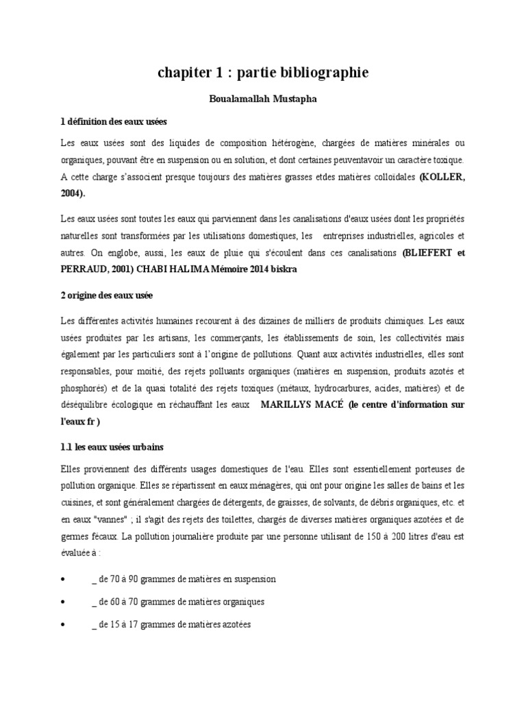 Définition et Origine des Eaux Usées | PDF | Ph | Conductivité électrique