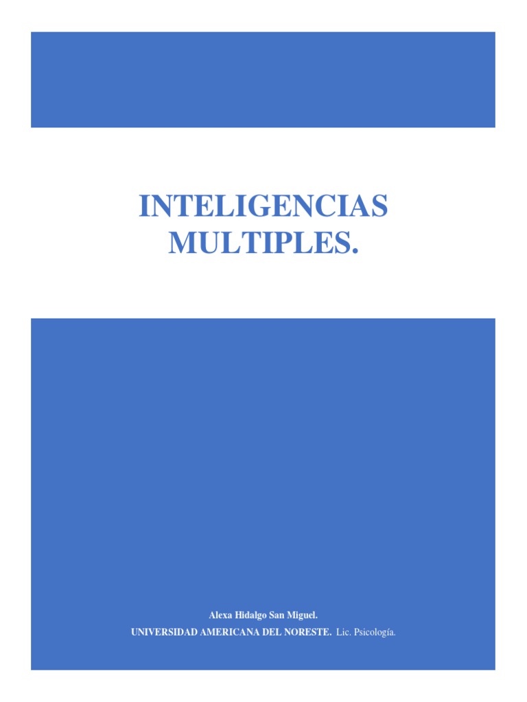 Inteligencias Multiples | PDF | Inteligencia | Cognición