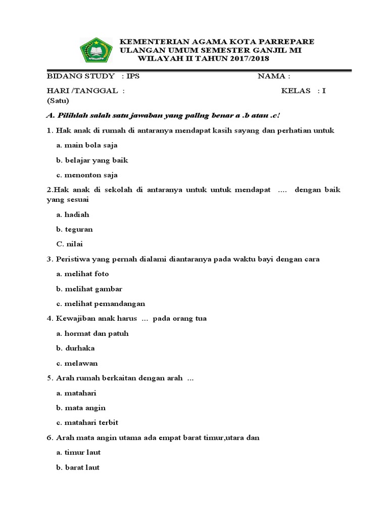 Soal Ulangan Semester 2 | PDF | Olahraga & Rekreasi | Griya & Taman