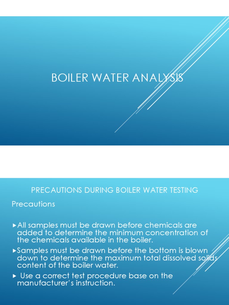 Boiler Water Analysis | PDF | Alkalinity | Ph