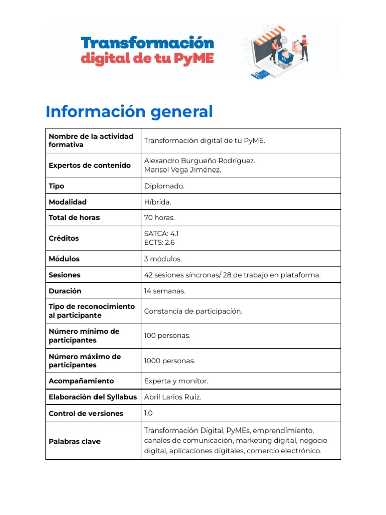 Programa Transformación Digital de Tu PyME 2023 | PDF
