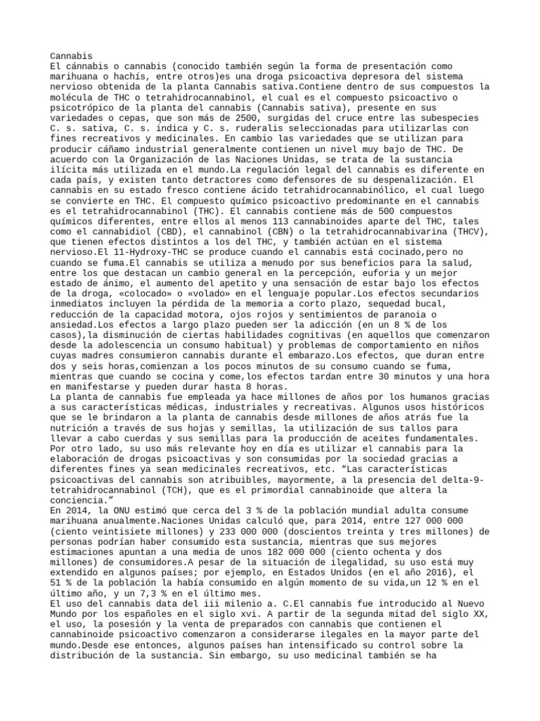 Cannabis Pdf Cannabis Droga Tetrahidrocannabinol