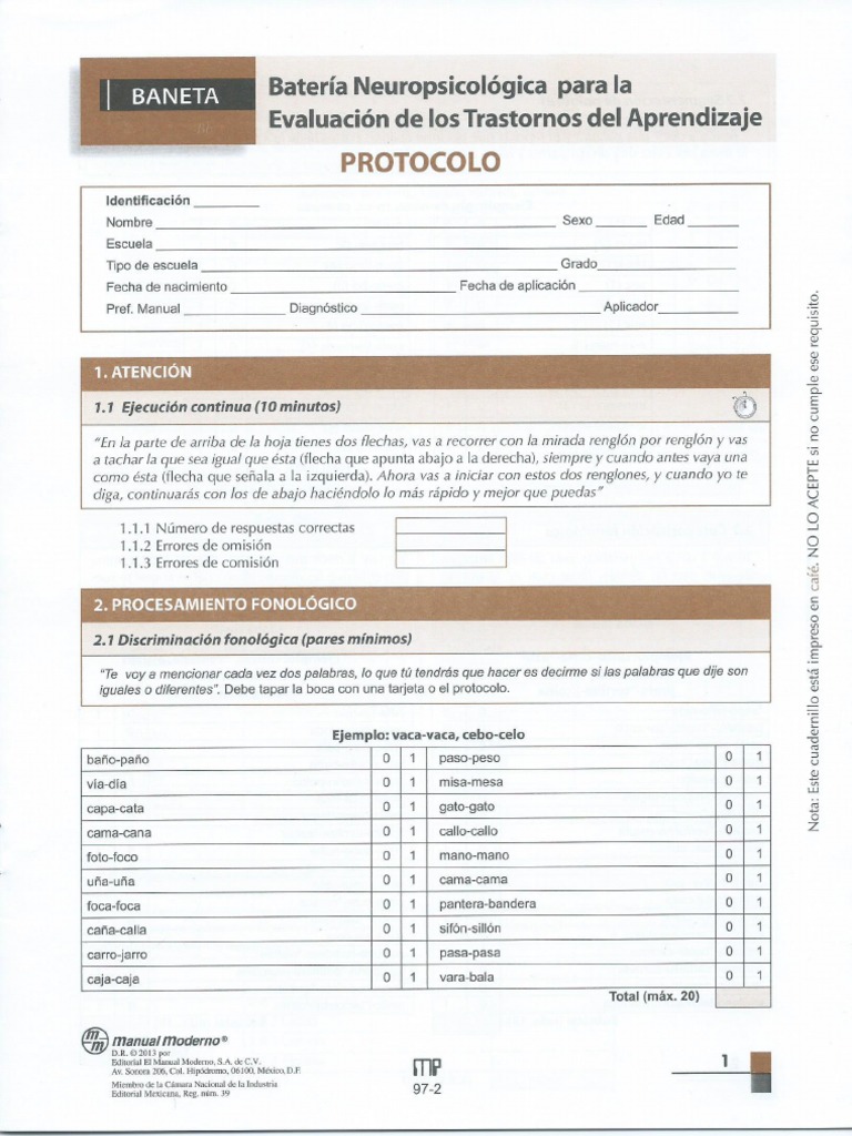 BANETA Protocolo de Respuestas | PDF