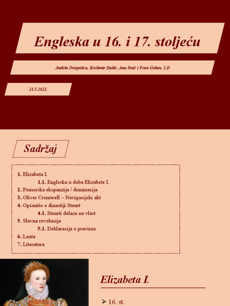 Engleska U 16. I 17. Stoljecu | PDF