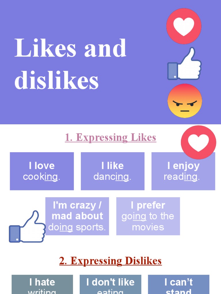 Likes & Dislikes A1-A2 | PDF