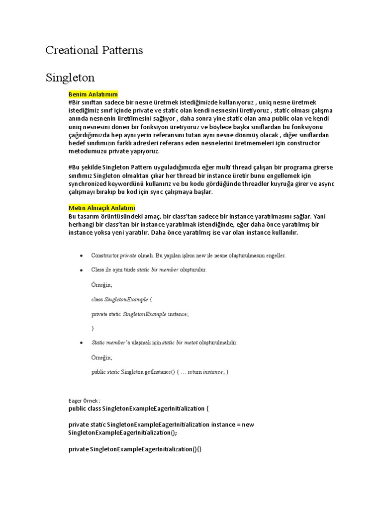 Design Patterns Summary TR | PDF