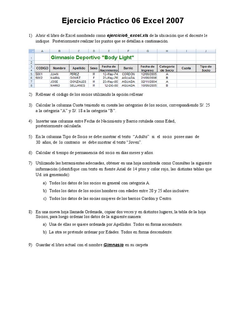 Ejpractico 6 Excel | PDF