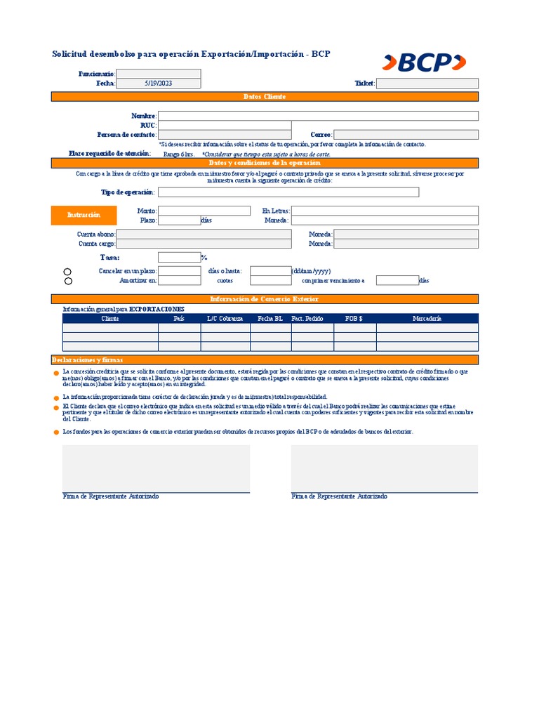 Solicitud de PRE y POST Embarque | PDF | Bancos | Crédito