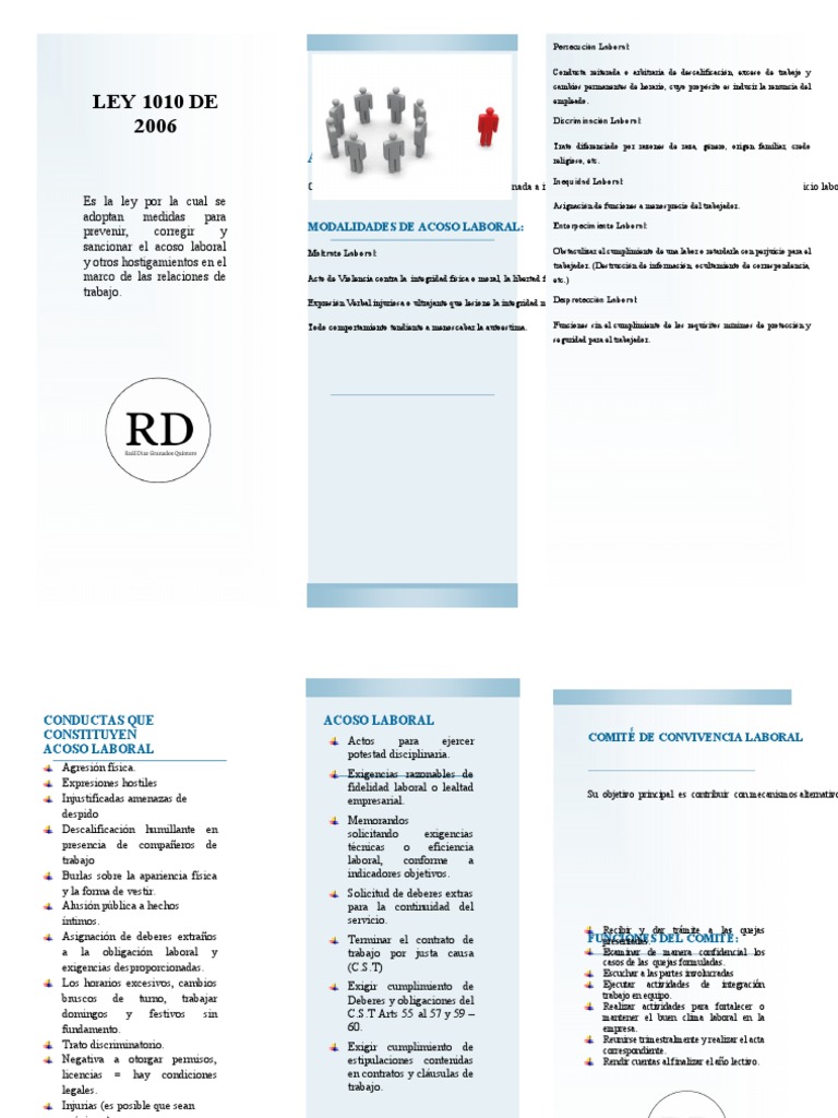 Folleto Comite Convivencia Laboral | PDF | Acoso sexual | Violencia