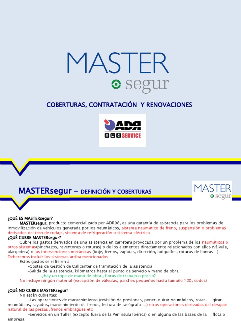 Manual Garantía ADR-MSegur 2020 Modificado | PDF | Neumático | Vehículos