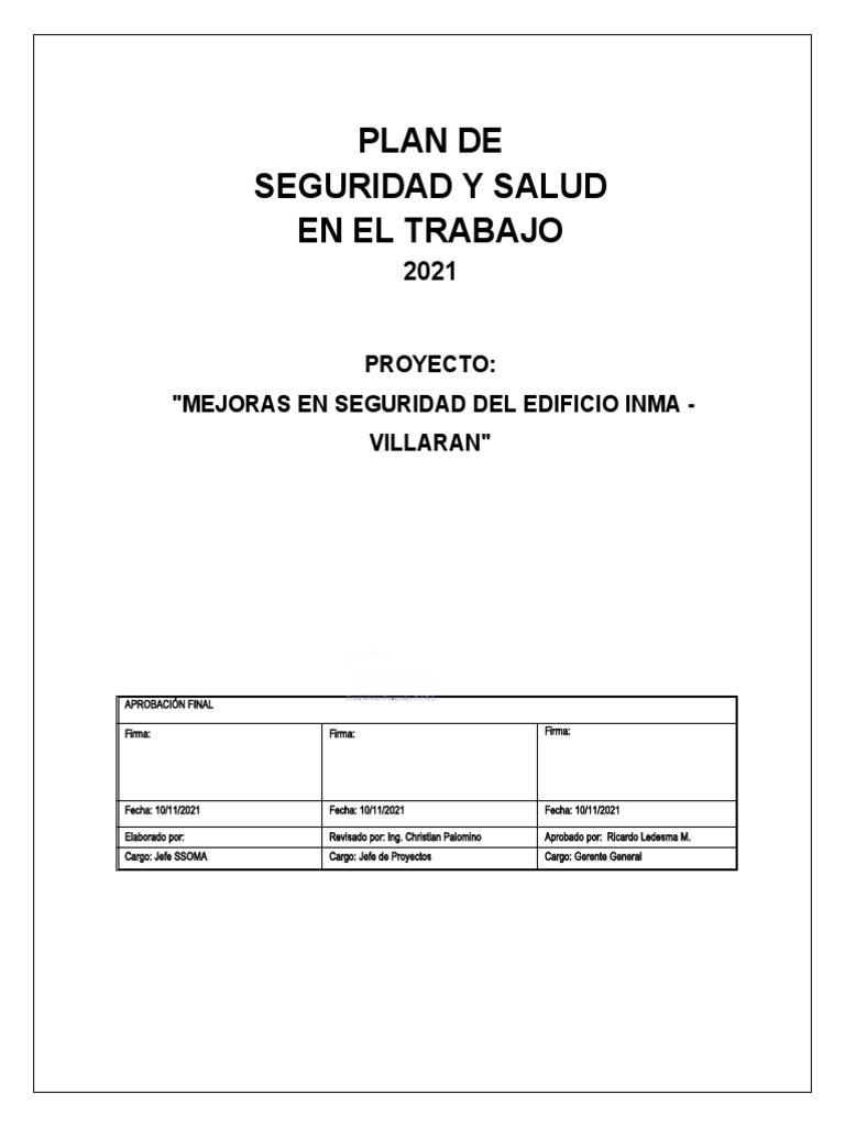 Plan de SST 2021 | PDF | Seguridad y salud ocupacional | Derecho laboral