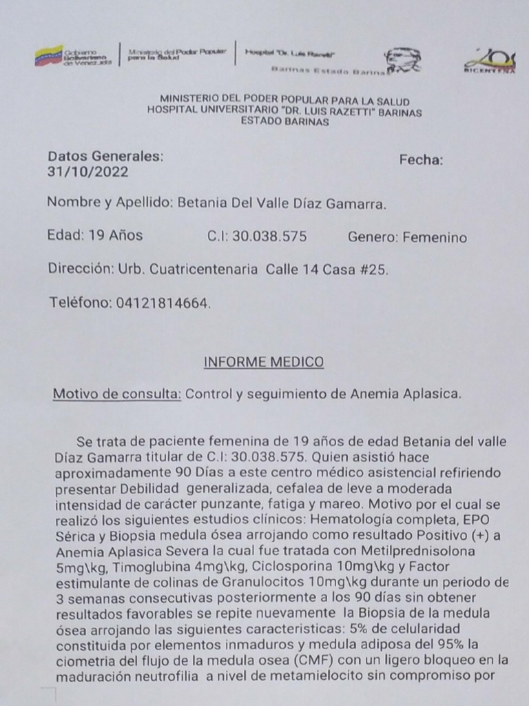 Informe Medico | PDF