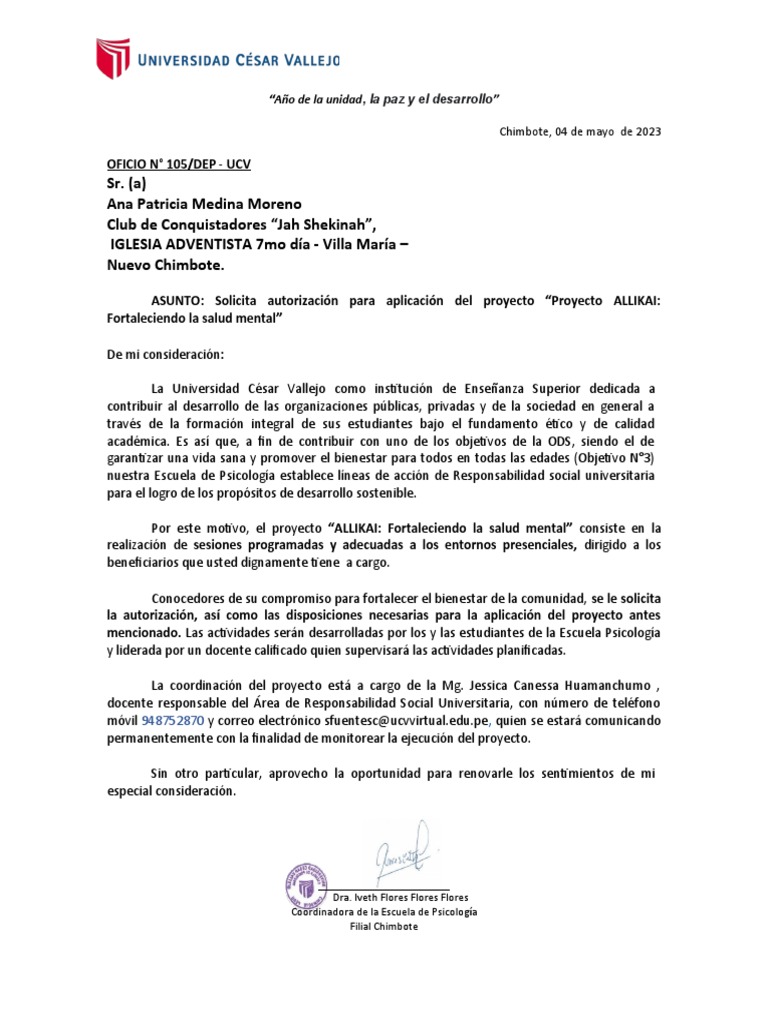 Proyecto ALLIKAI: Salud Mental en Chimbote | PDF | Crecimiento personal ...