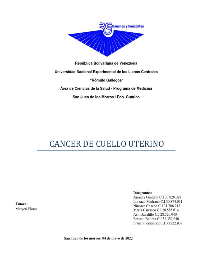 Cancer de Cuello Uterino | PDF | Cáncer | Cáncer de cuello uterino