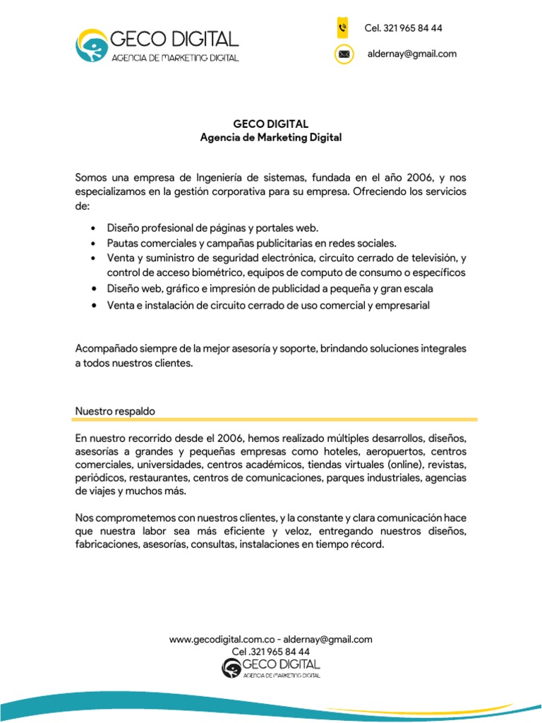 Servicios de Marketing Digital GECO | PDF | Contraseña | Publicidad