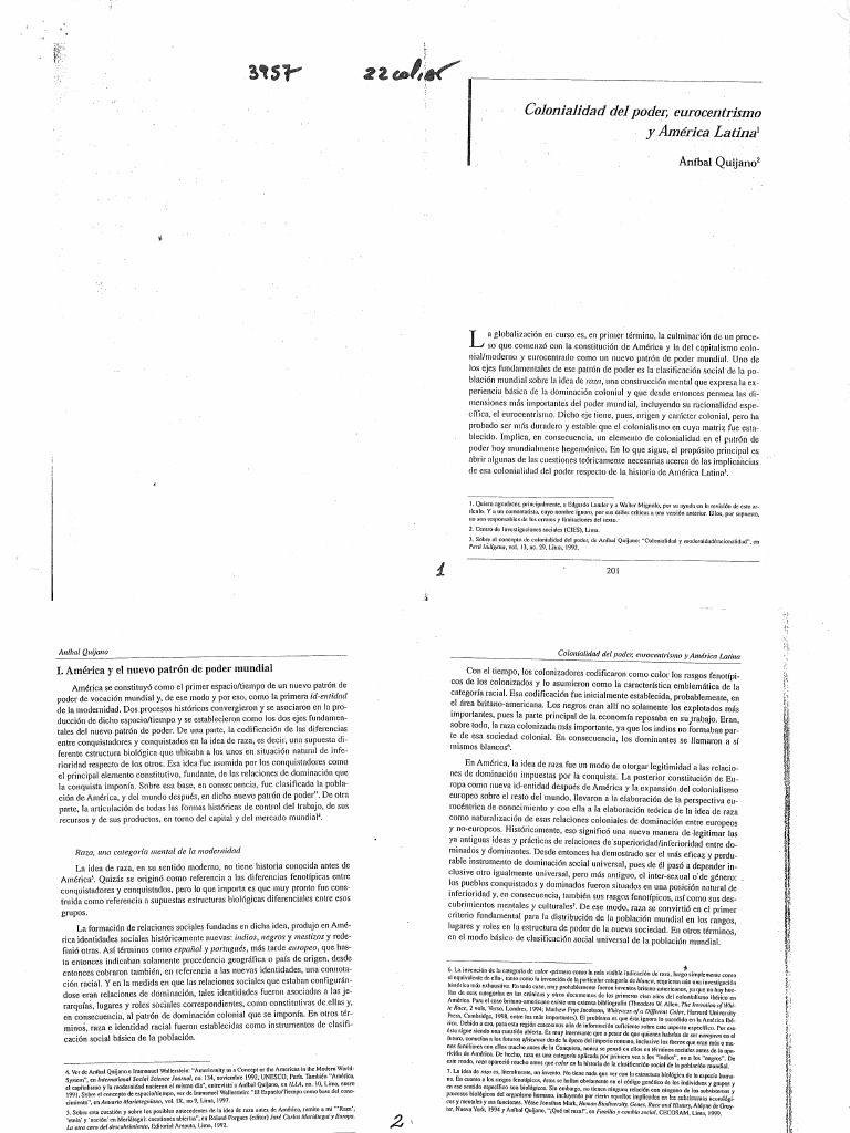 Colonialidad | PDF