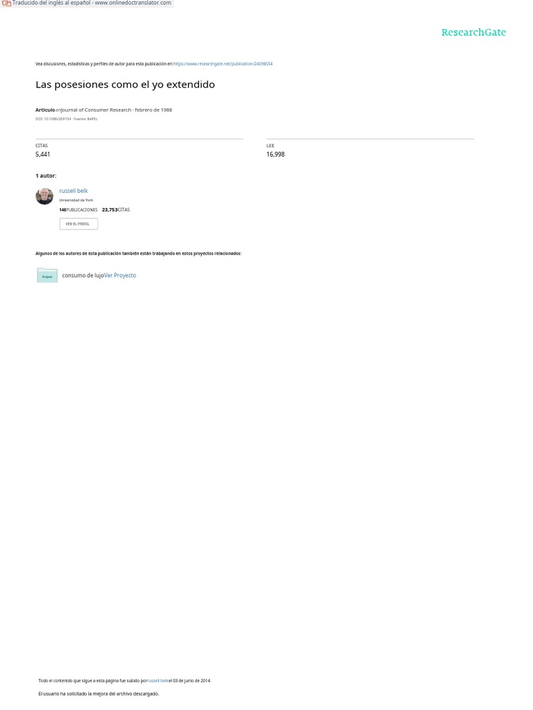 Possessions and The Extended Self - En.es | PDF | Informática