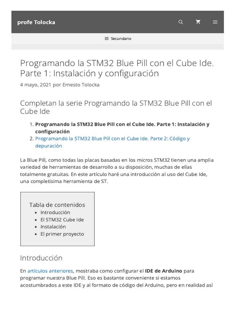 STM32 Blue Pill Con El Cube Ide. Parte 1 - Instalación y Configuración | PDF | Entorno de ...
