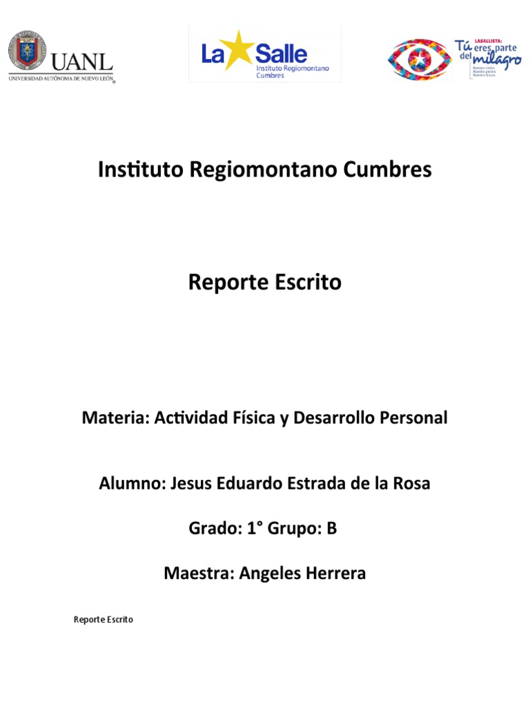 Reporte Escrito Afydp | PDF