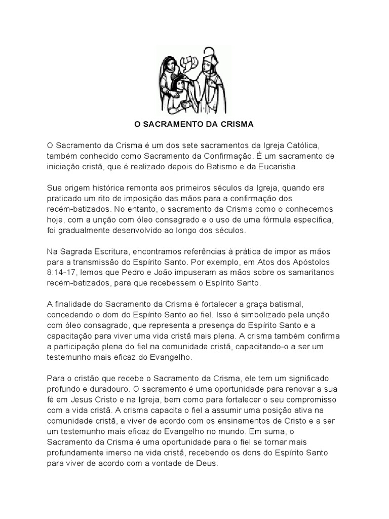 Significado do Sacramento da Crisma | PDF | Religião e Espiritualidade