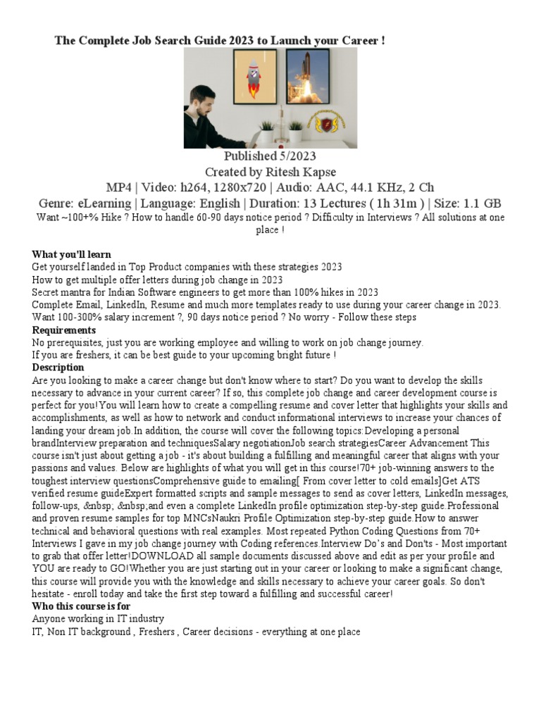 The Complete Job Search Guide 2023 To Launch Your Career | PDF | Linked ...