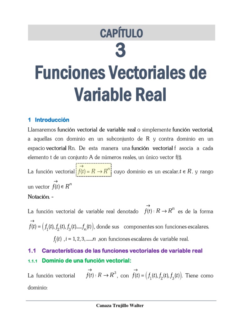 Cap3 Funciones Vectoriales de Variable Real | PDF | Curva | Análisis matemático