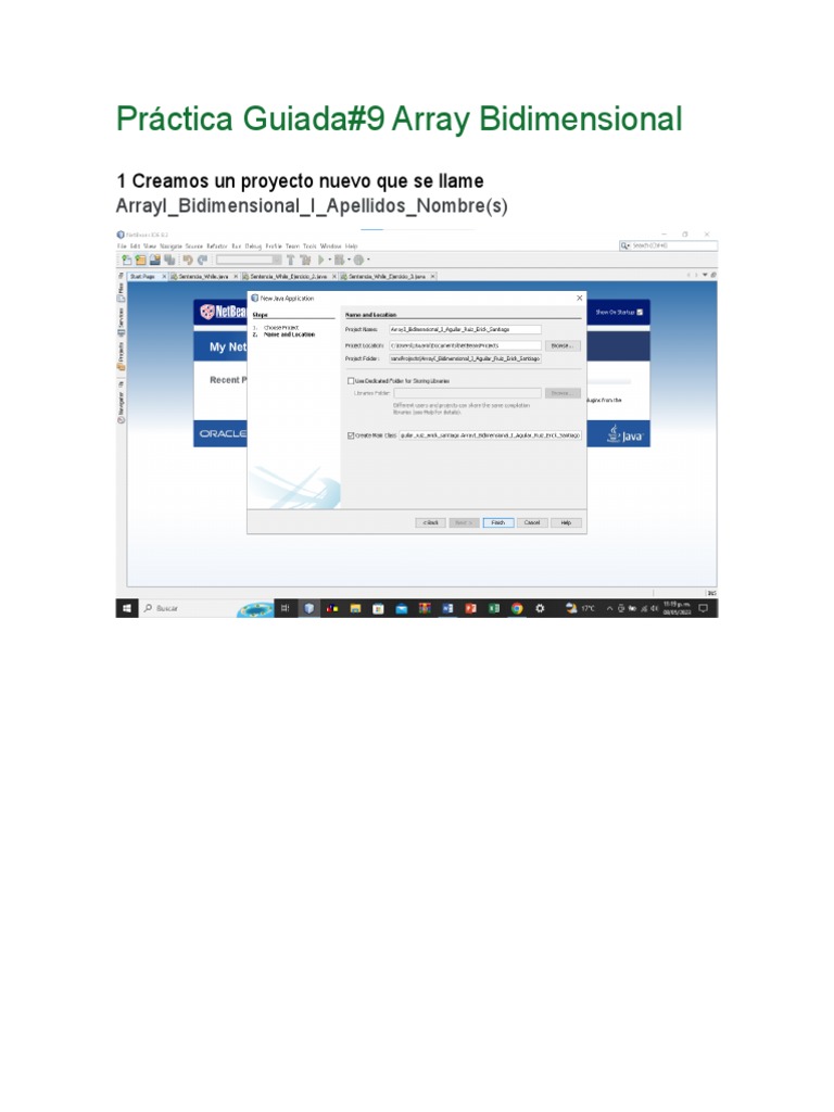 Práctica Guiada#9 Array Bidimensional I Aguilar Ruiz Erick Santiago | PDF | Informática
