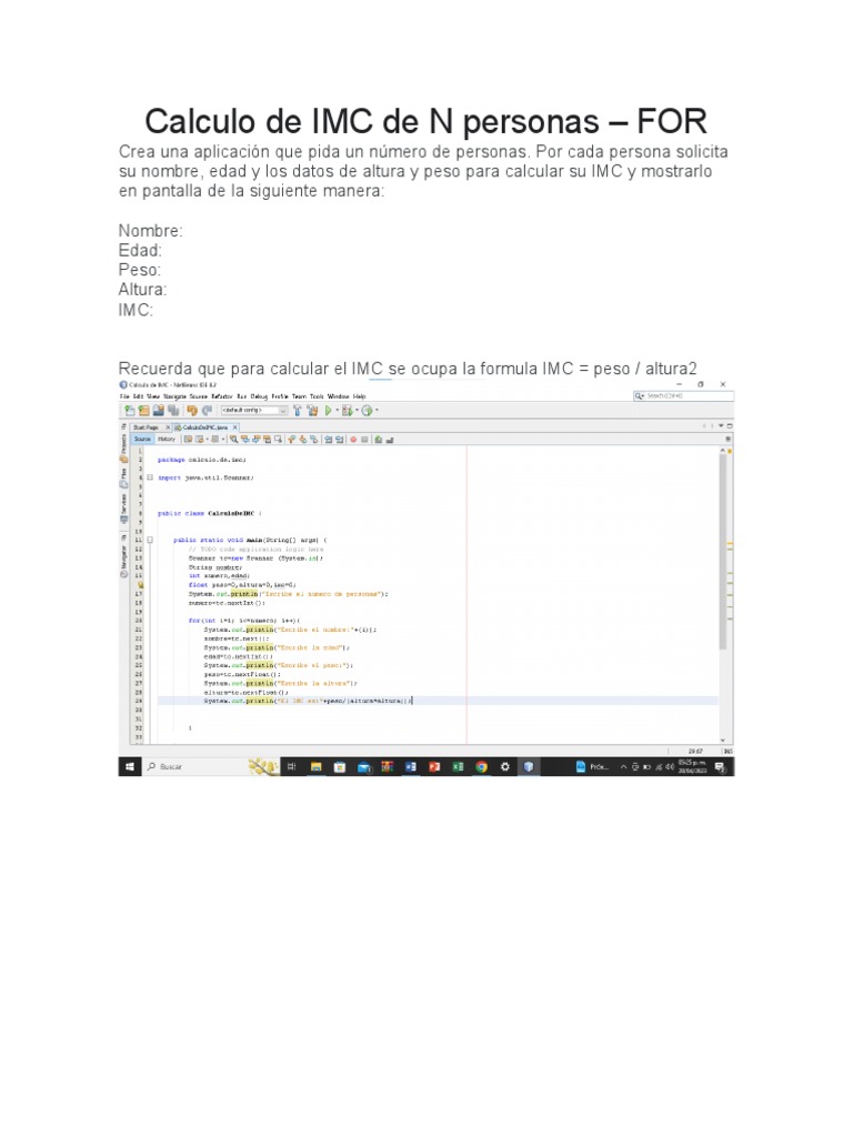 Cálculo de IMC para Múltiples Personas | PDF | Crecimiento personal y ...
