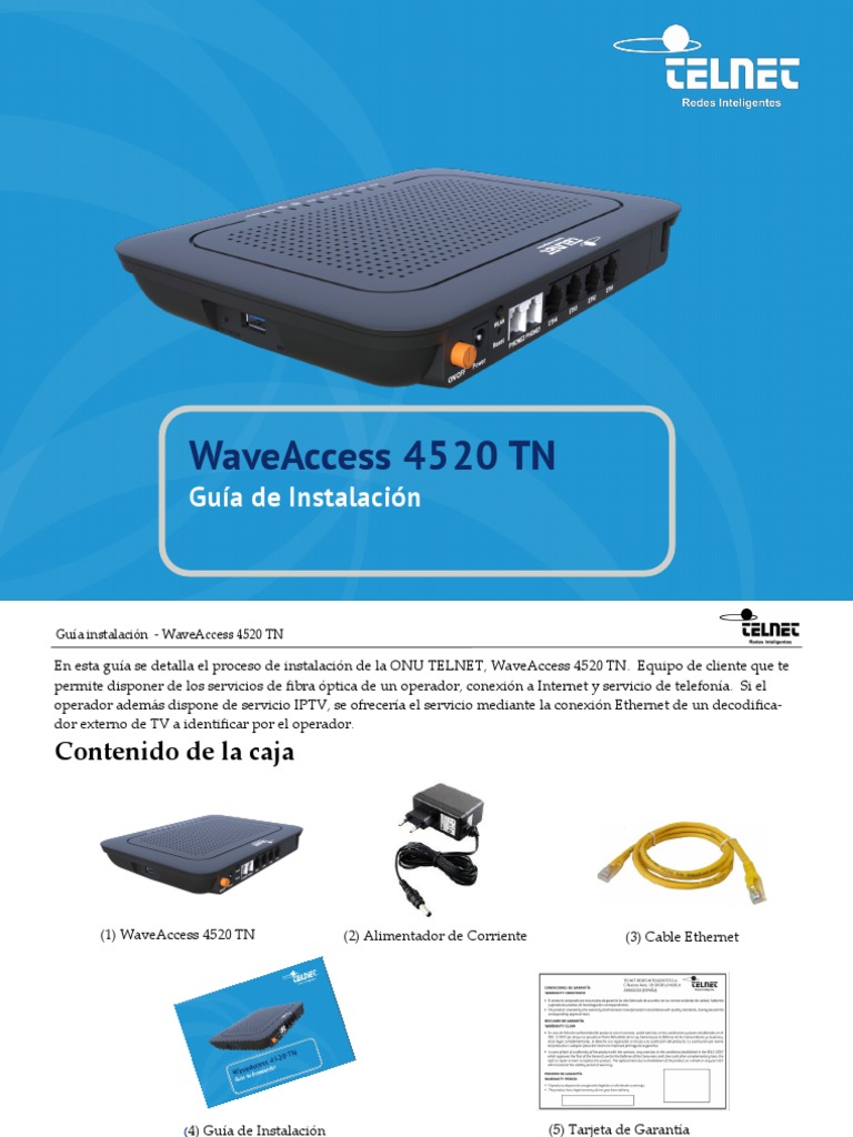 200080223-01 Guia Instalación WaveAccess 4520TN v1 ES | PDF | Wifi | Red de computadoras