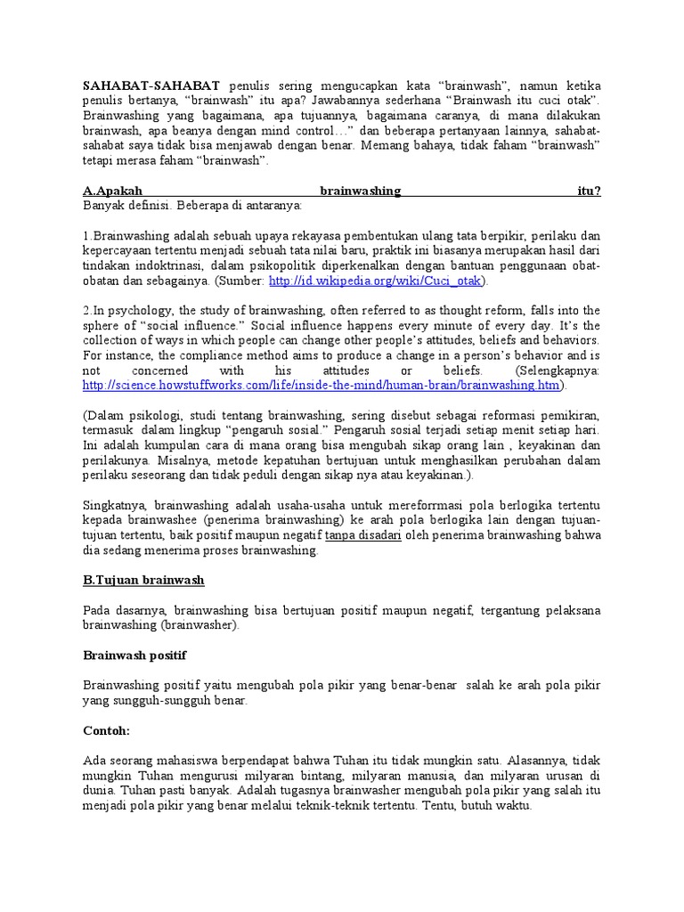 BRAINWASHING | PDF | Karier & Perkembangan