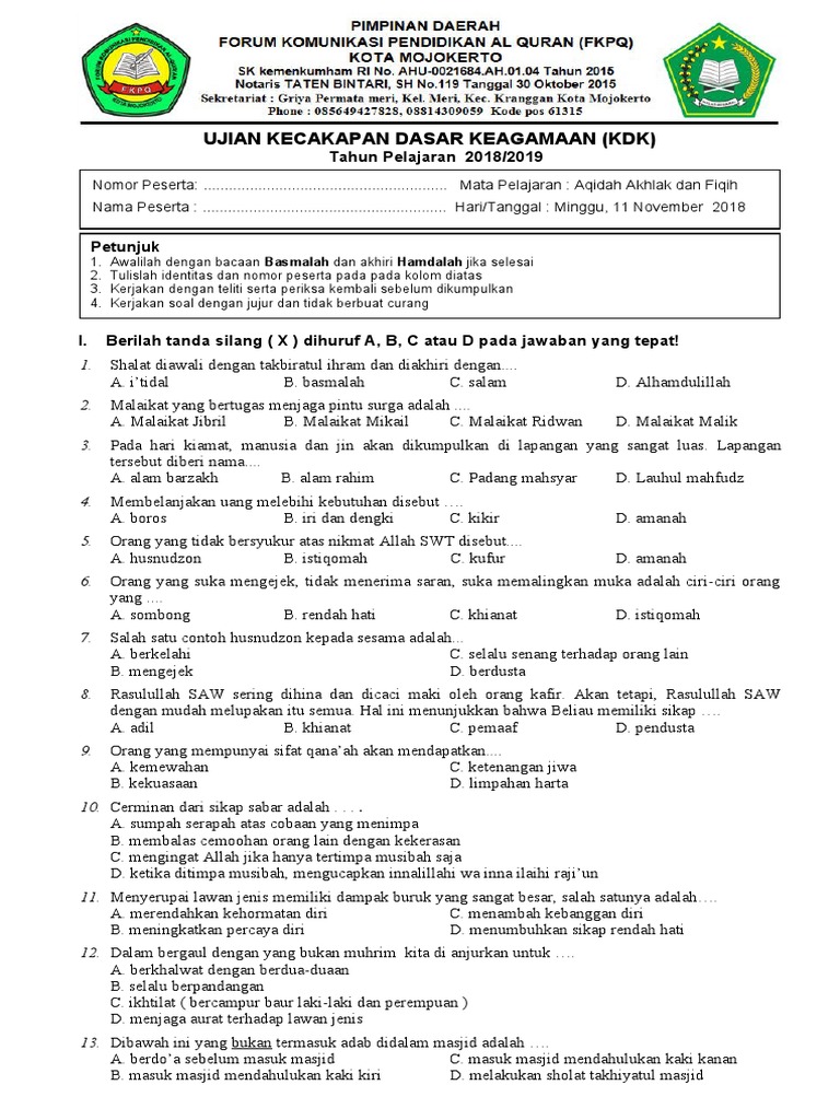 Finish Soal KDK 2018 New | PDF