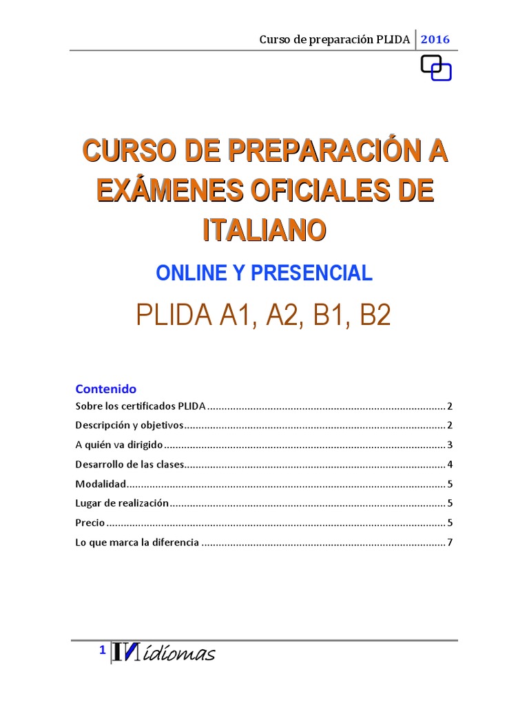 Plida A1, A2, B1, B2 | PDF
