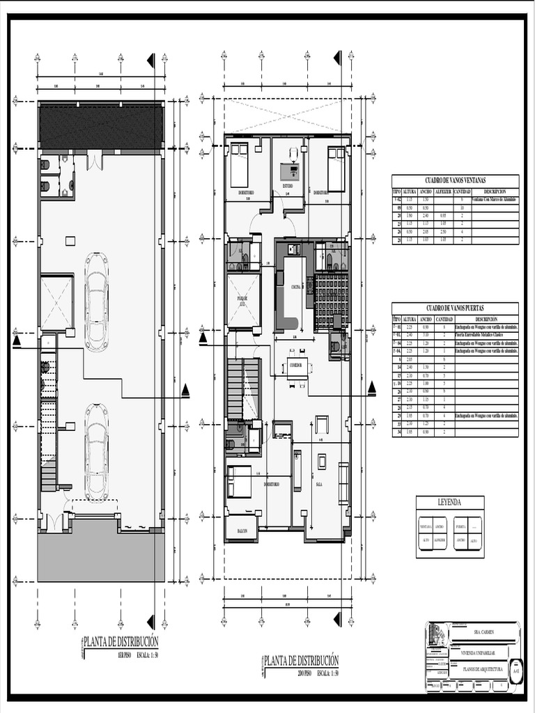 Plano de Arquietectura Viviendo de 10x16 | PDF