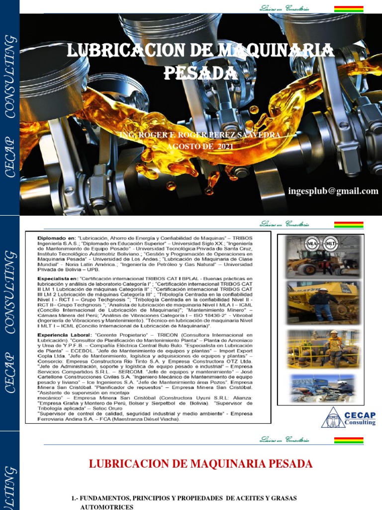 Lubricacion de Maquinaria Pesada | PDF | Lubricante | Lubricación