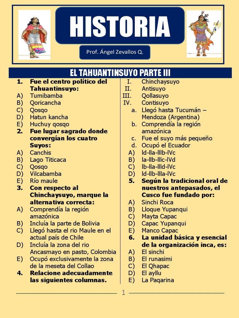 Tahuantinsuyo Parte 3 | PDF | Imperio Inca | América del Sur