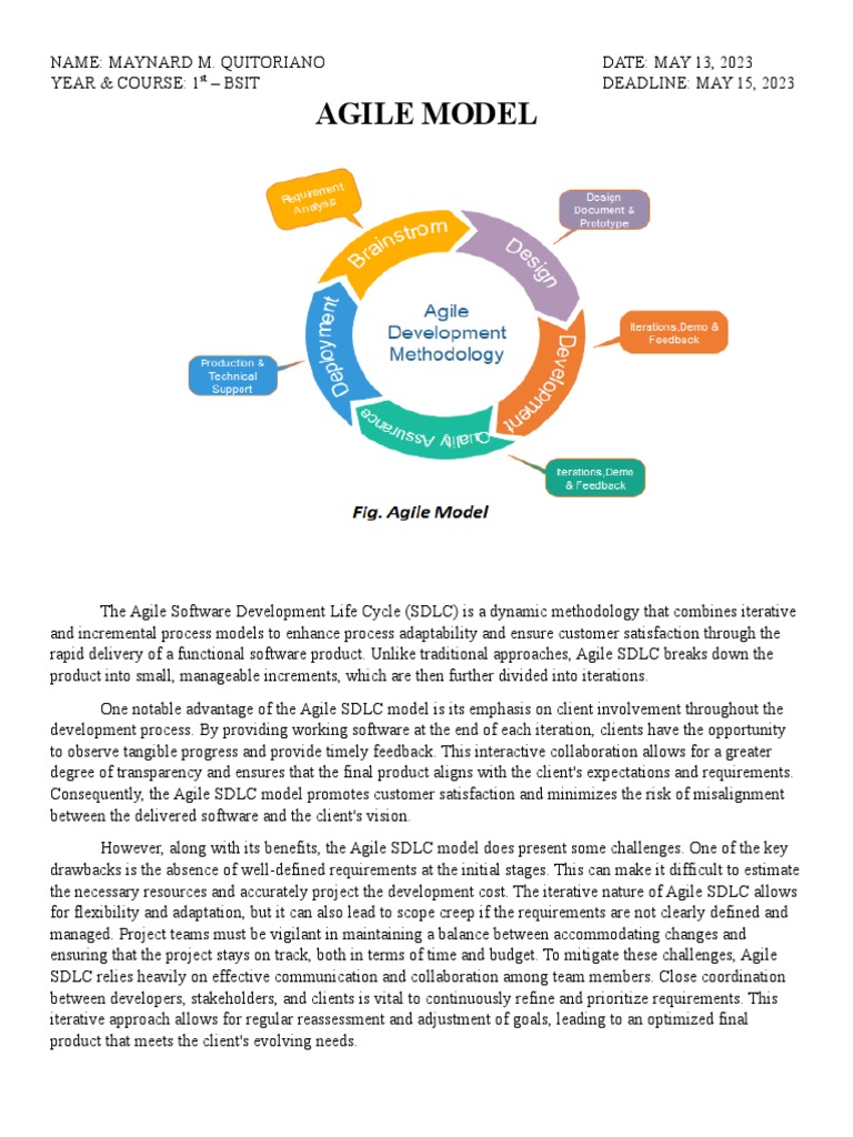 SDLC - AGILE MODEL - QUITORIANO | PDF | Agile Software Development | Software Development Process