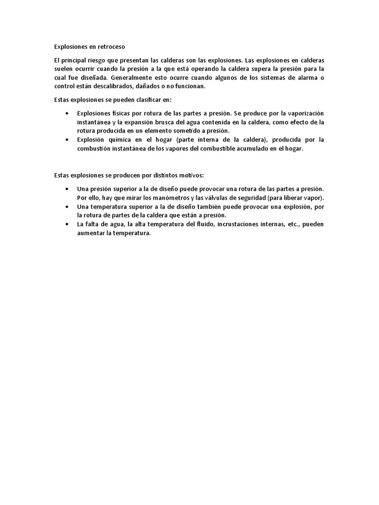 Riesgos de Explosiones en Calderas | PDF | Tecnología
