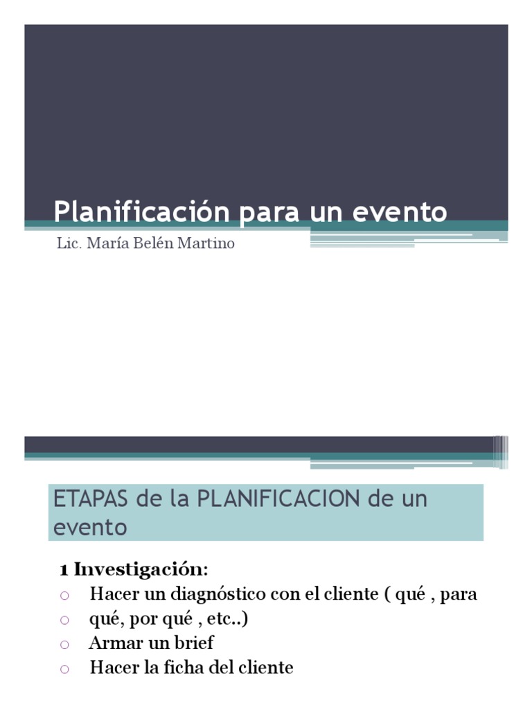 Etapas en La Planificaciòn de Un Evento | PDF | Planificación | Presupuesto