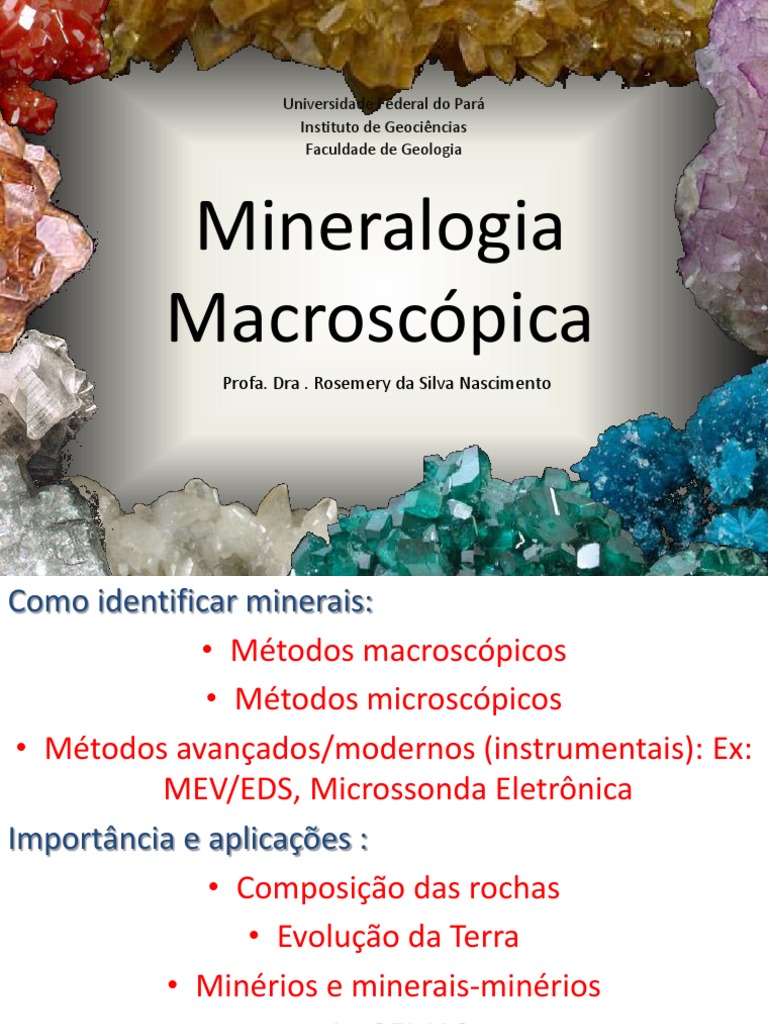 Slide de Mineralógia | PDF | Minerais | Mineralogia