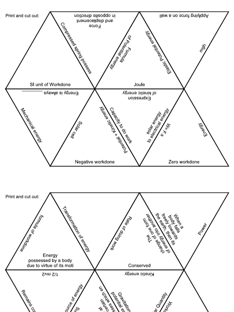 Work and Energy Tarsia Puzzle | PDF
