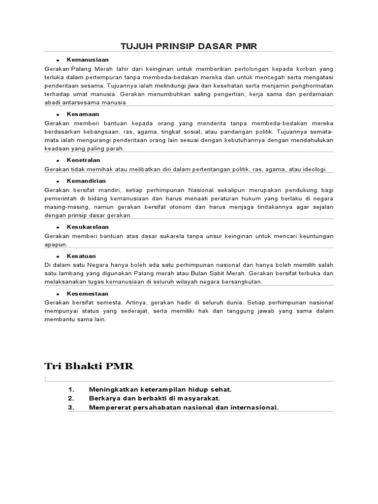 TUJUH PRINSIP DASAR PMR | PDF