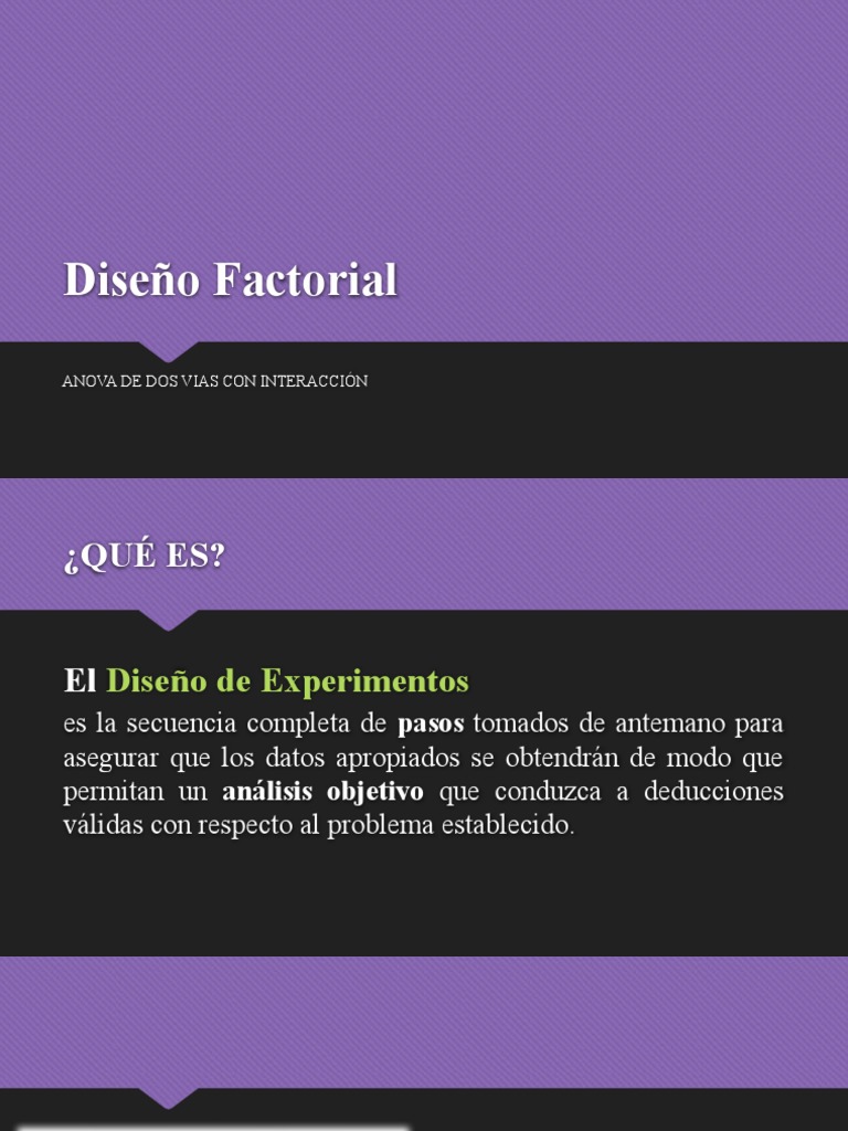 Diseño Factorial | PDF | Recopilación de datos | Métodos de evaluación