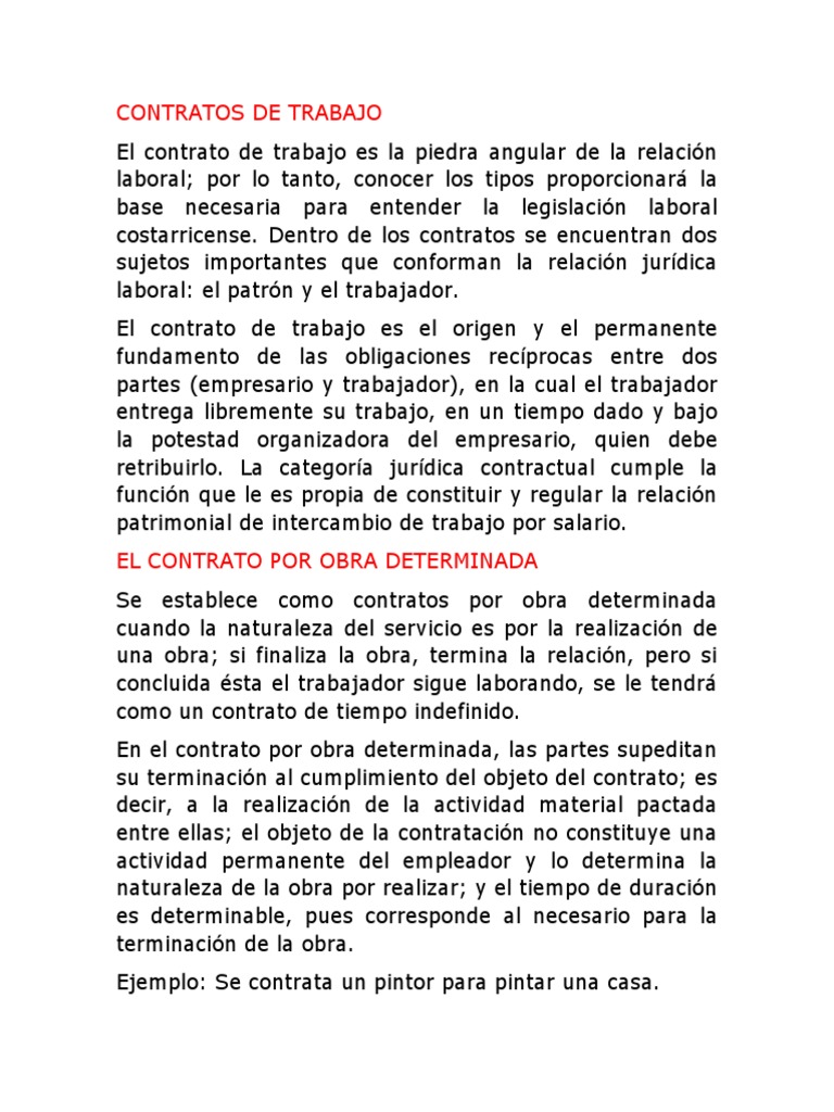 Contratos de Trabajo | Descargar gratis PDF | Derecho laboral | Salario
