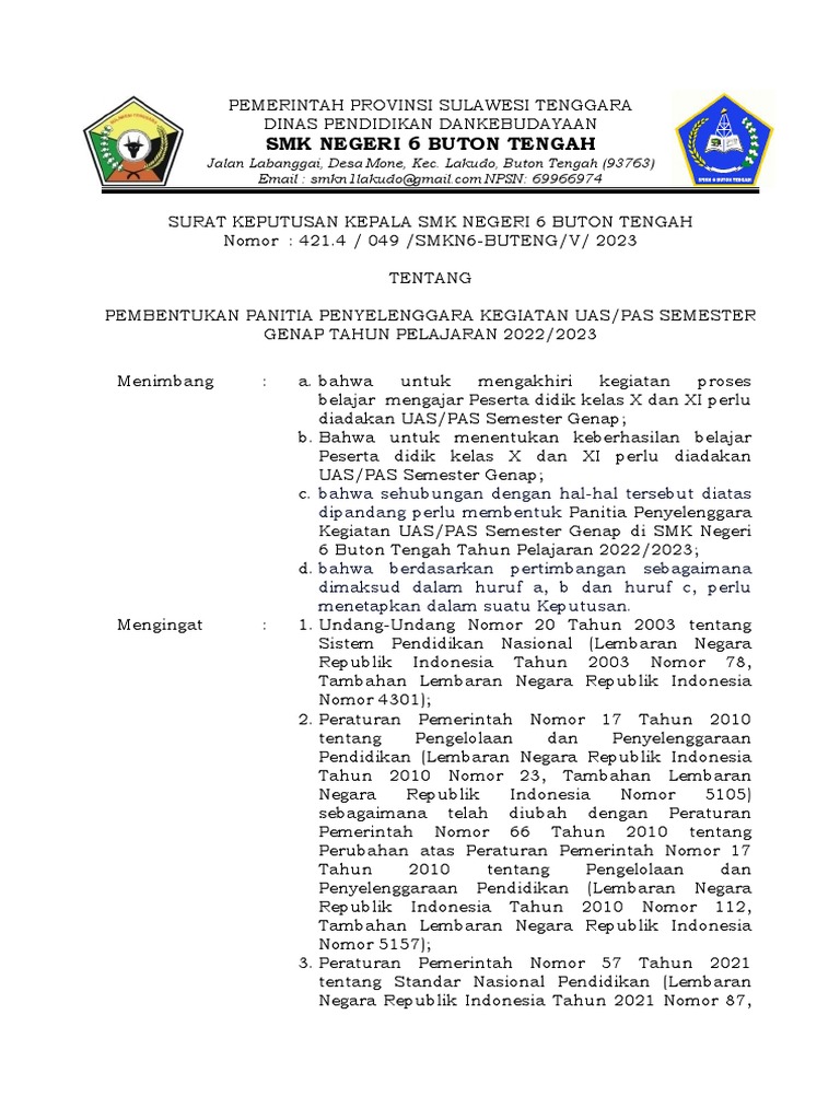 SK UAS-PAS Genap 2023 | PDF