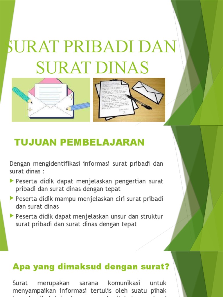 Surat Pribadi Dan Surat Dinas Example Non Example | PDF | Karier ...