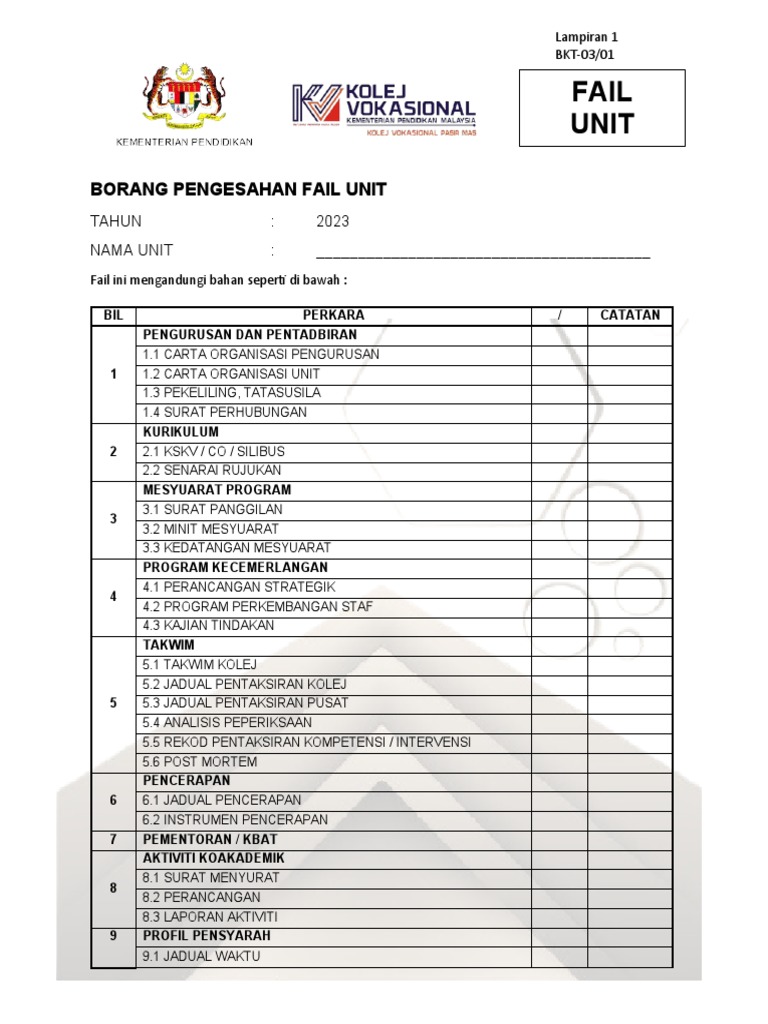 Semakan Fail BKT 03-01 | PDF