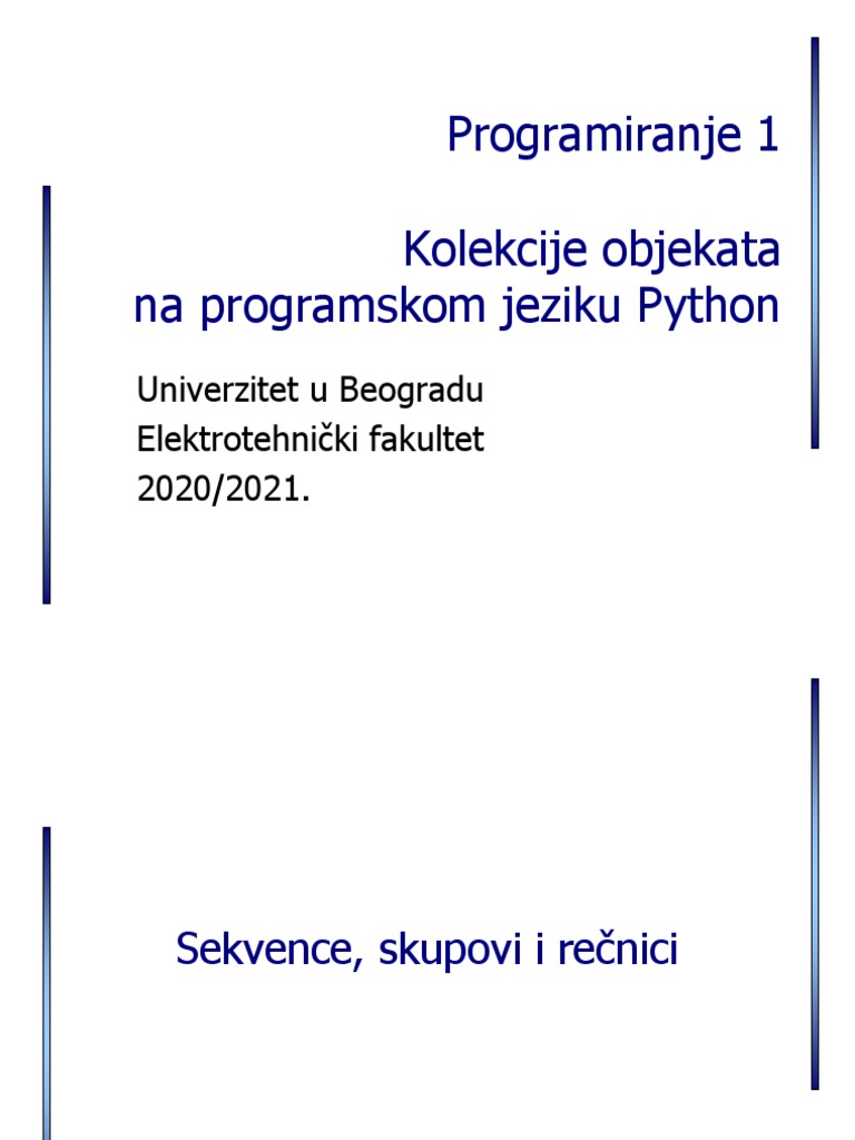 P1 7 Python Kolekcije | PDF
