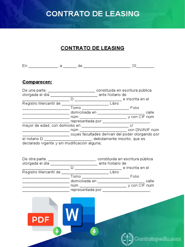 Contrato de Leasing | PDF | Propiedad | Seguro