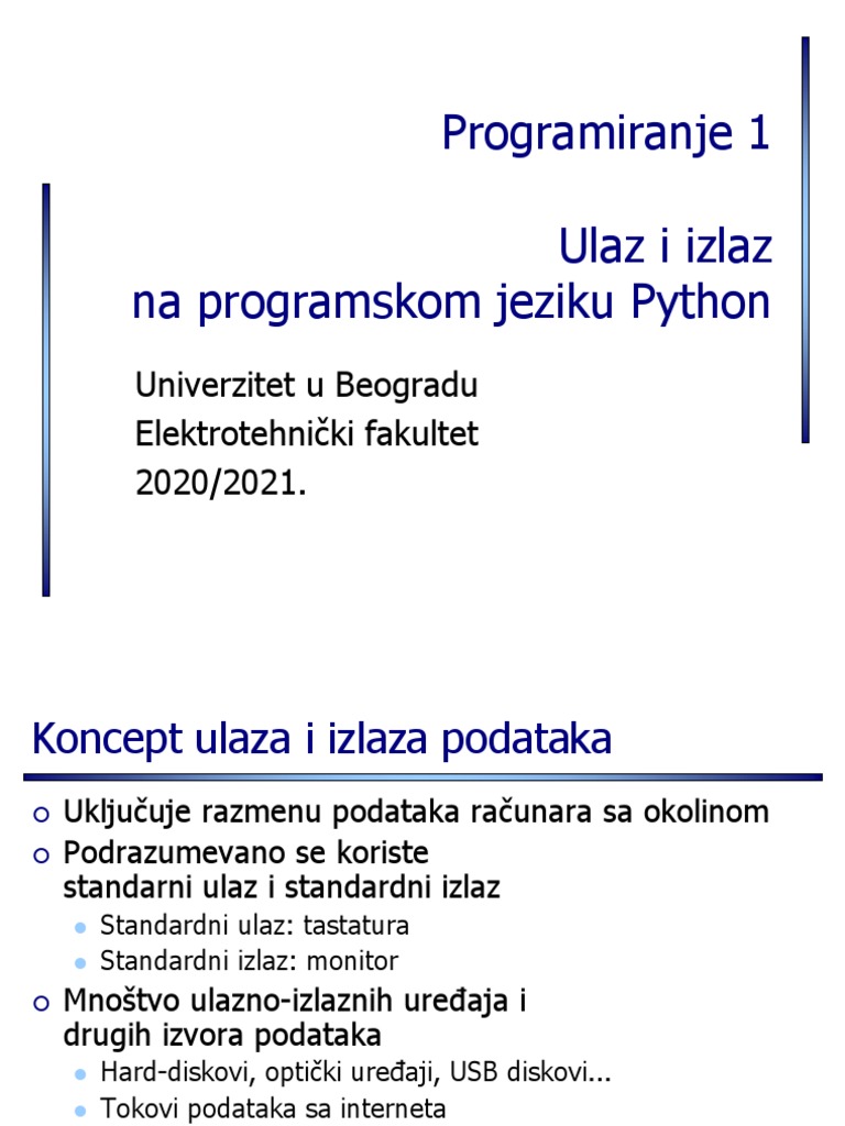 P1 8 Python Ulaz Izlaz | PDF