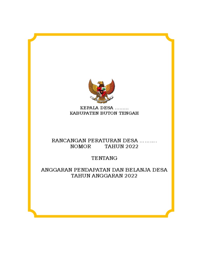 Draft Perdes APBDesa 2022 | PDF